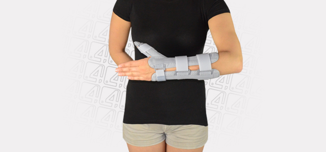 Forearm and hand brace with thumb stabilization AM-OSN-U-02